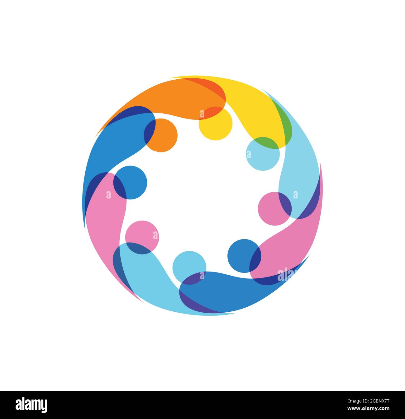 A vector Illustration of Simple Multicolor Rotation People Sign Stock ...