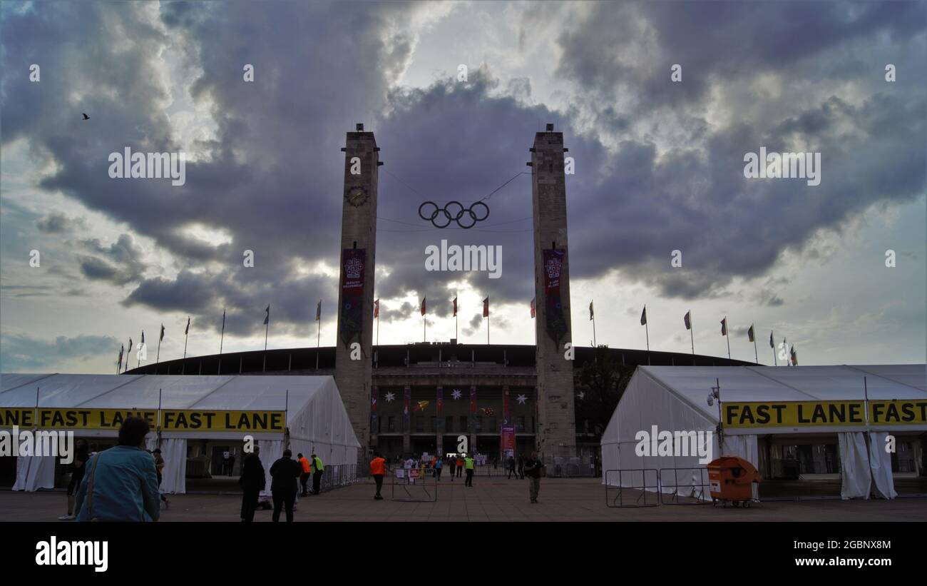 BERLIN, GERMANY - Sep 09, 2019: A picture of the Olympic stadium berlin ...