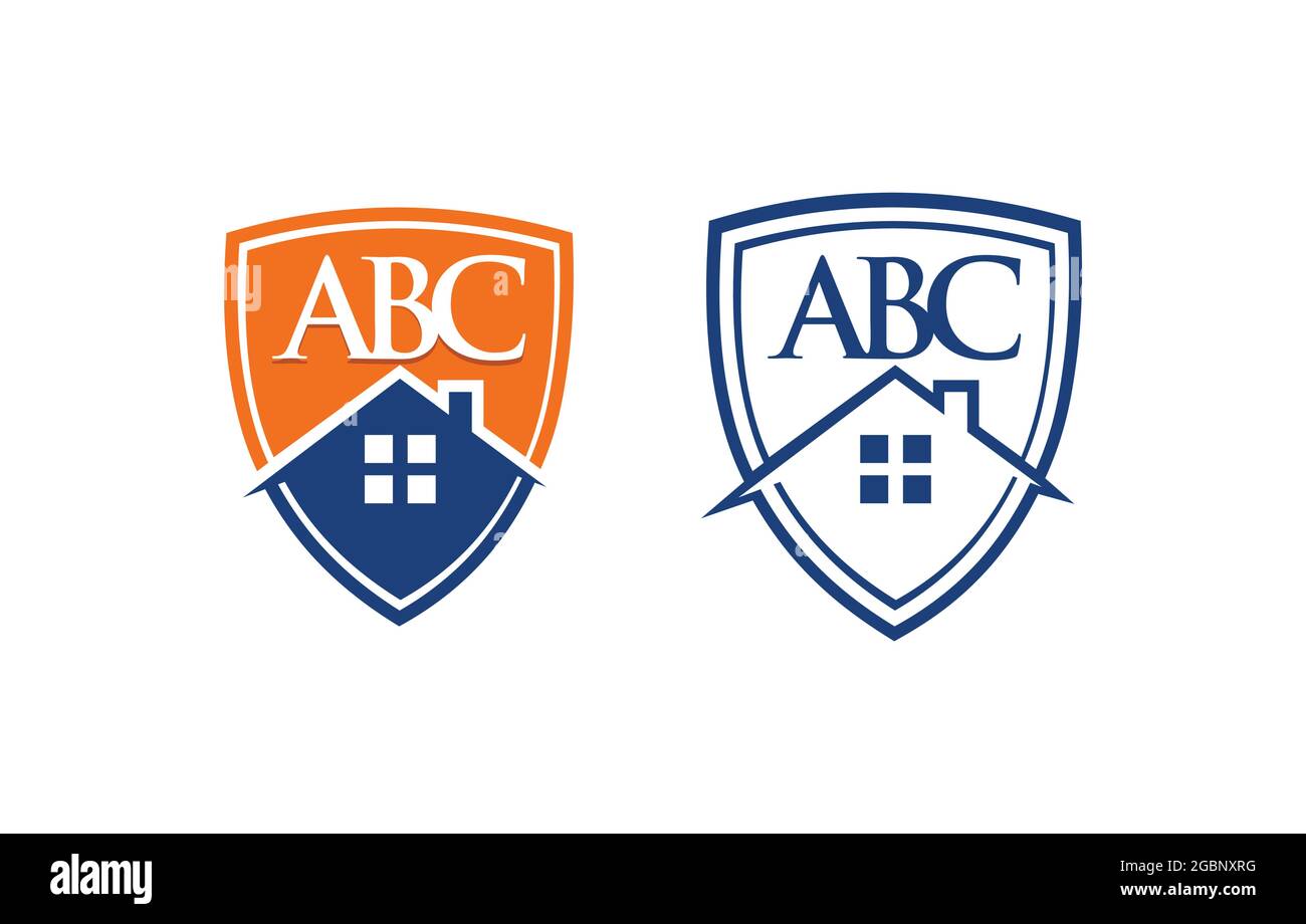 A Vector Illustration of Real Estate Shield Logo Sign Stock Vector ...