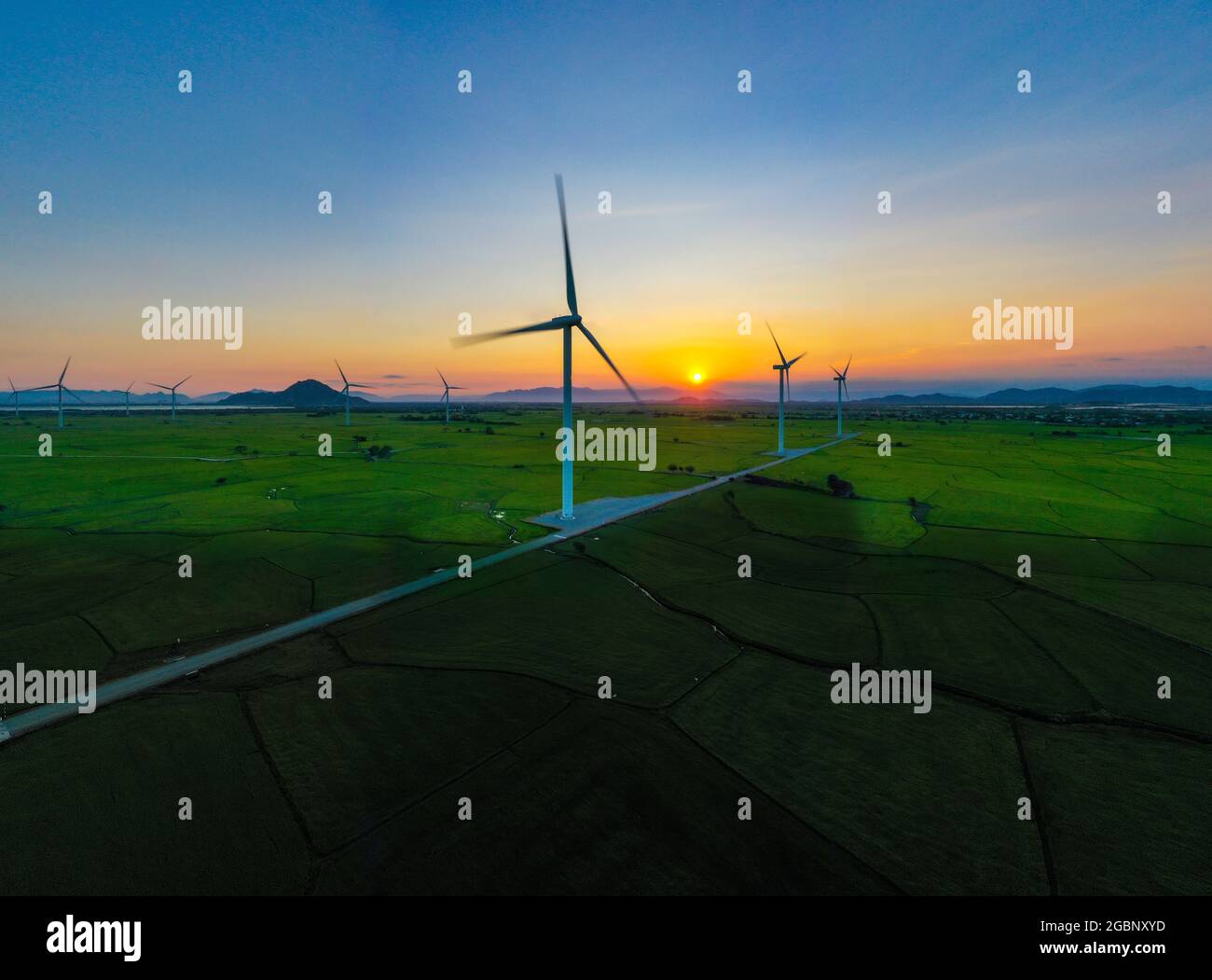 Nice wind turbines in NInh Thuan province southern Vietnam Stock Photo ...