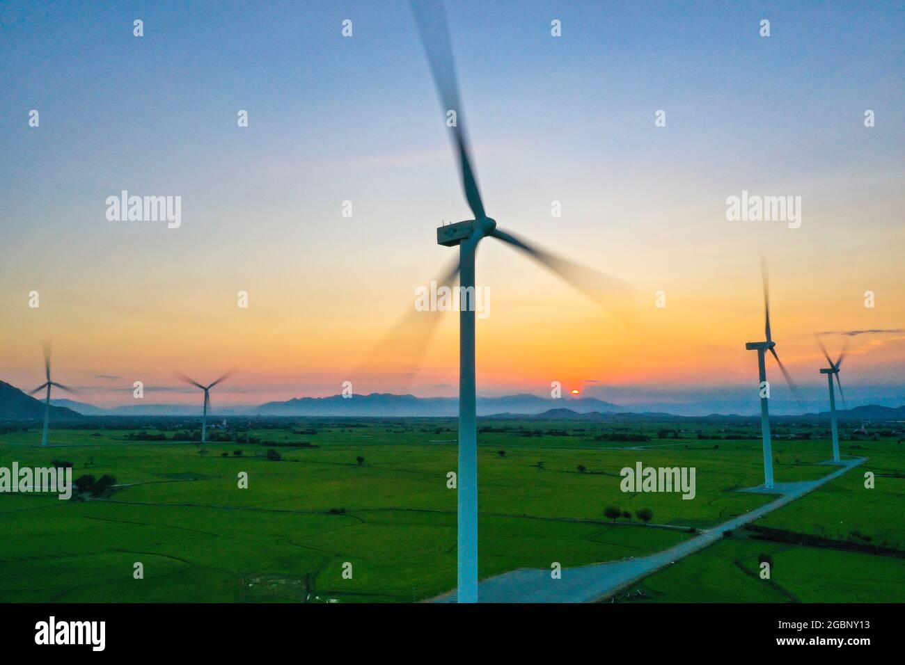 Nice wind turbines in NInh Thuan province southern Vietnam Stock Photo ...
