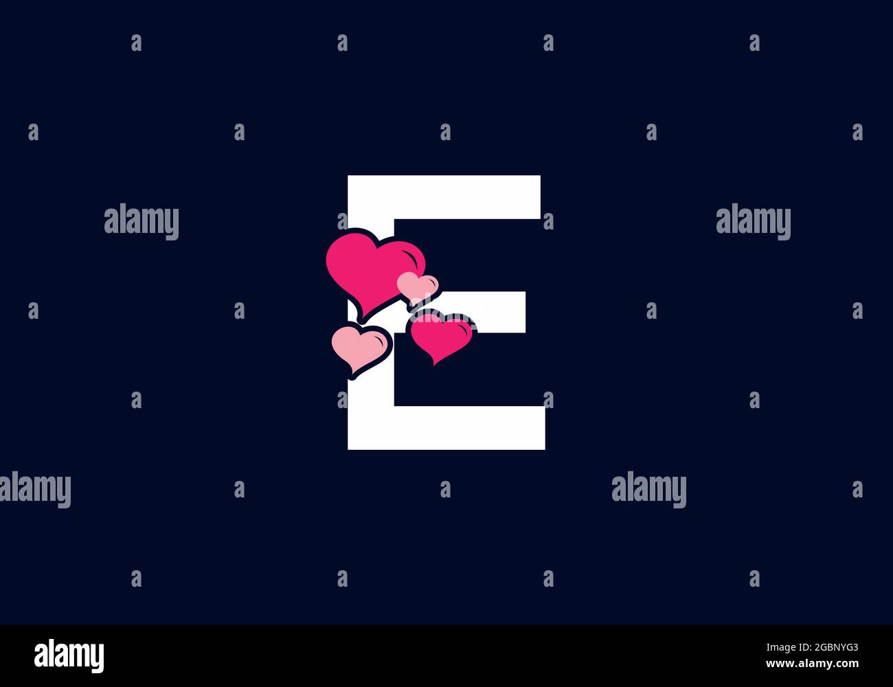 Letter e heart logo hi-res stock photography and images - Alamy