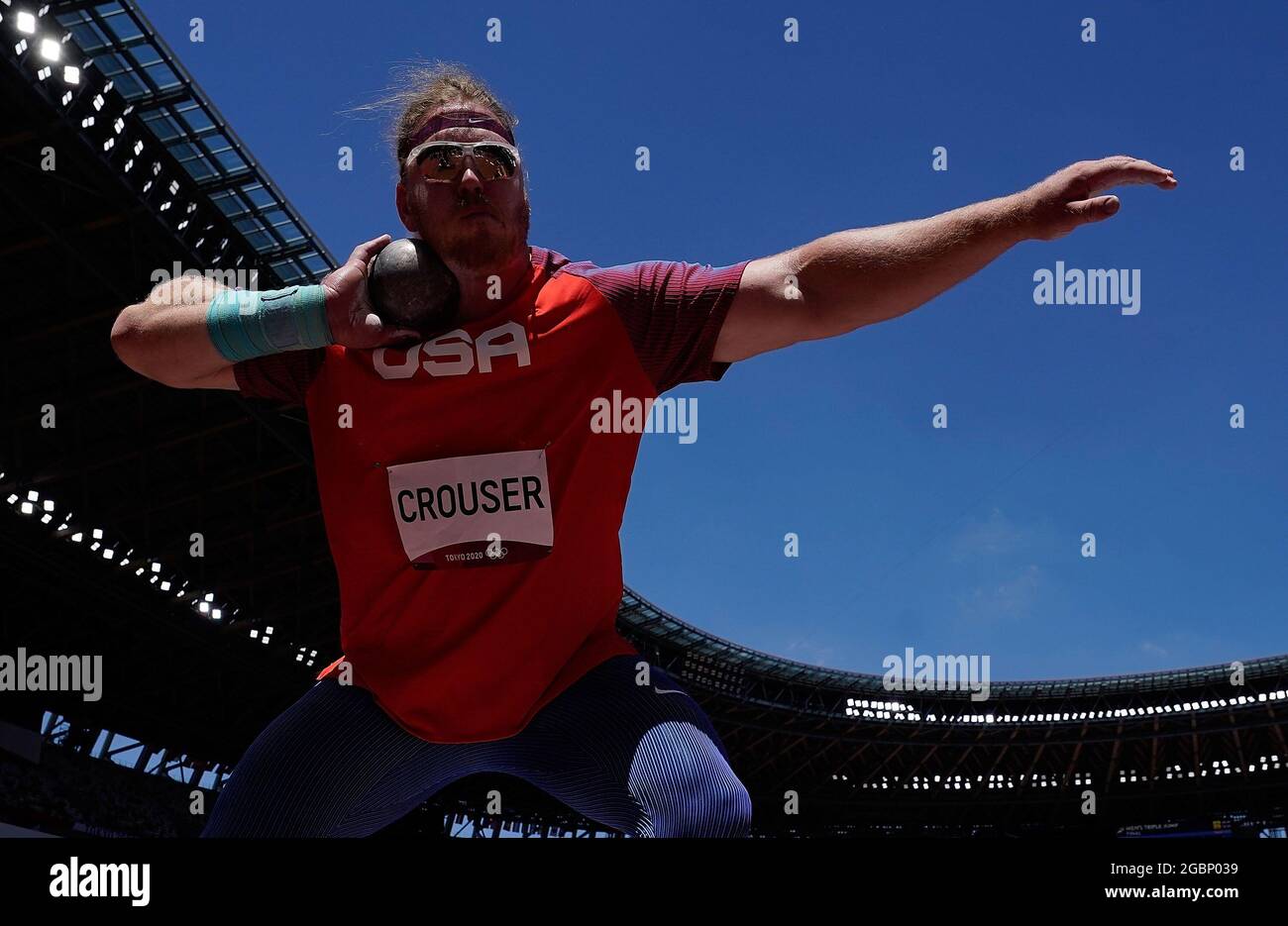 Tokyo, Japan. 5th Aug, 2021. Ryan Crouser of the United States competes ...