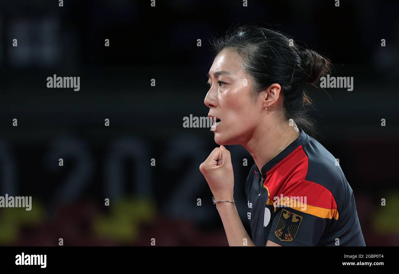 Tokyo, Japan. 5th Aug, 2021. Germany's Han Ying celebrates scoring ...