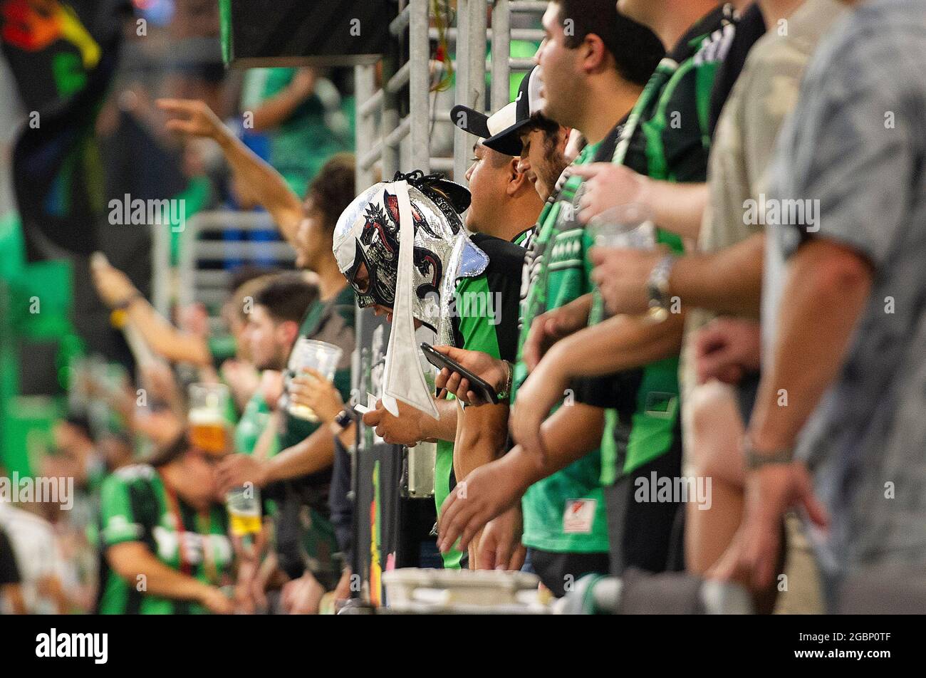 August 04, 2021: Austin FC fans in action during the MLS match against ...