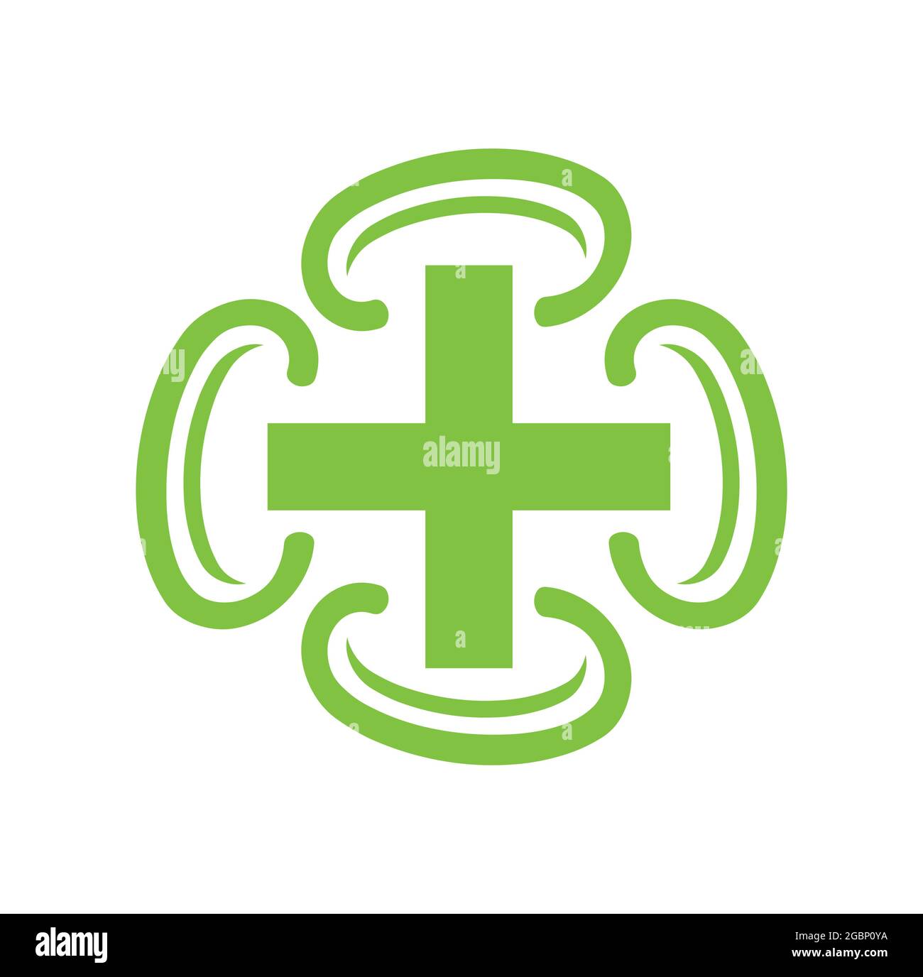 A vector Illustration of Green Cross Health Sign Stock Vector Image ...