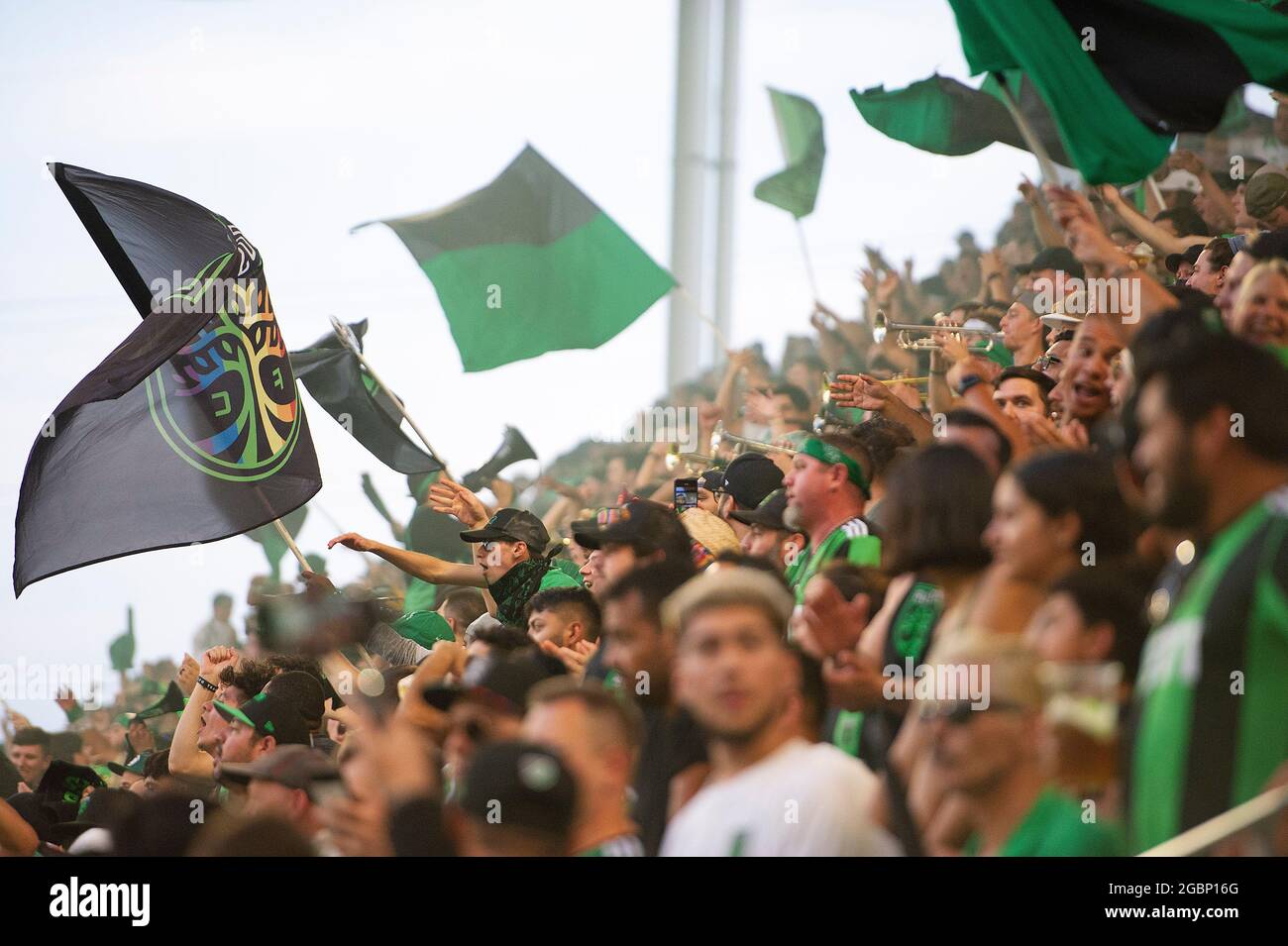 August 04, 2021: Austin FC fans in action during the MLS match against ...