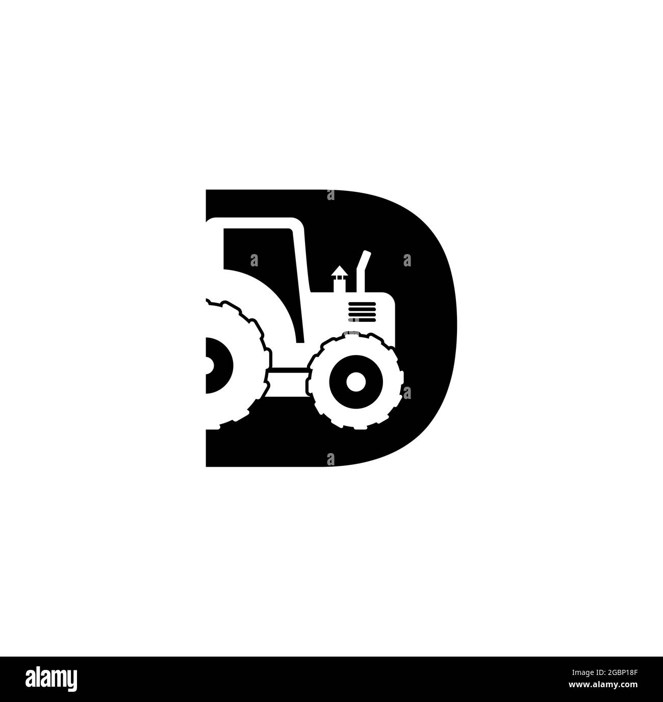 A Vector Illustration of Tractor Monogram Logo Initial Letter D Stock ...