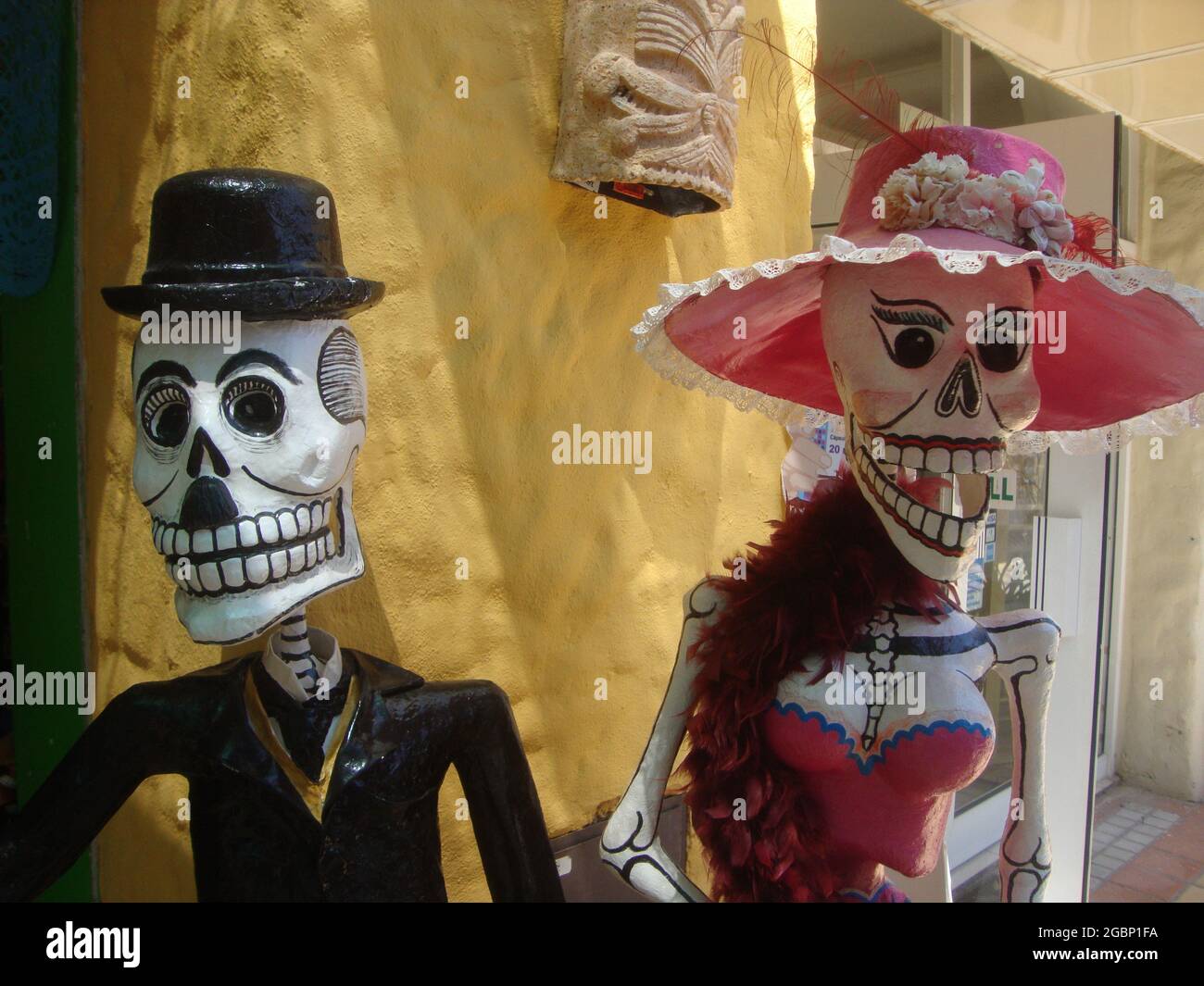 LOS CABOS, MEXICO - Sep 28, 2014: A closeup shot of Calaca figures ...