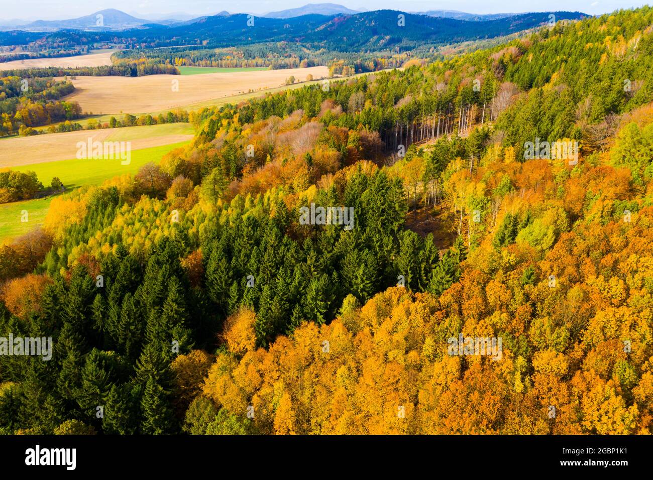 Aerial autumn rural landscape Stock Photo - Alamy
