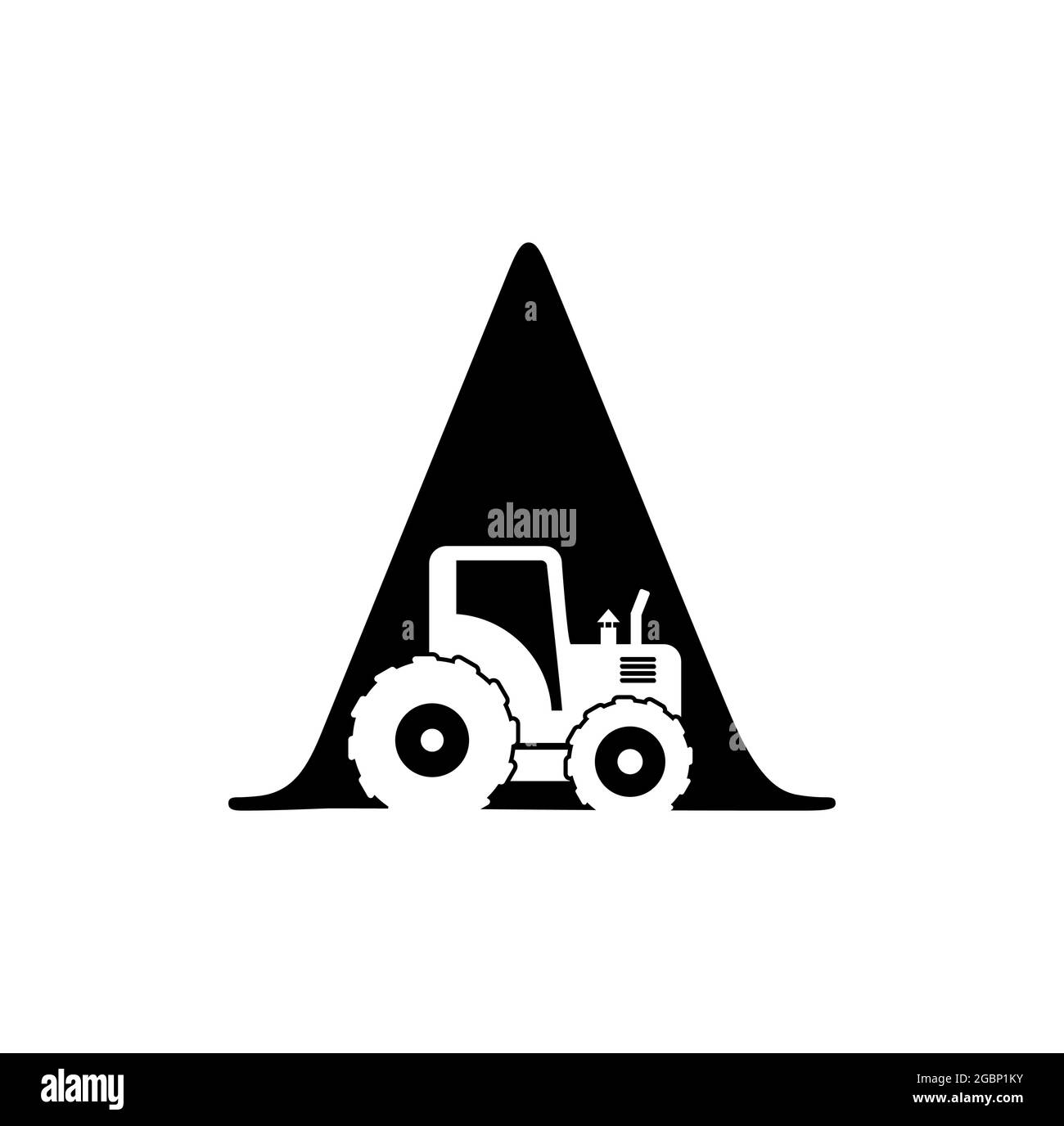 A Vector Illustration of Tractor Monogram Logo Initial Letter A Stock ...