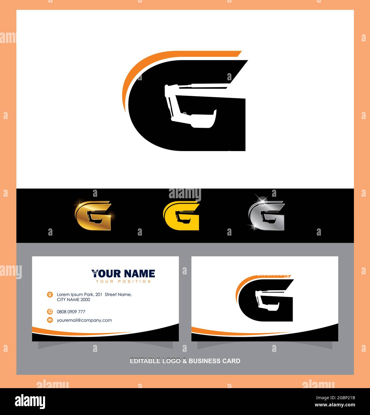 A Vector Illustration of Construction Monogram Letter G Logo and ...