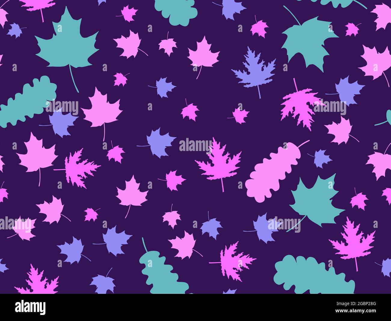 Autumn leaves seamless pattern. Colorful falling leaves, leaf fall. Oak ...