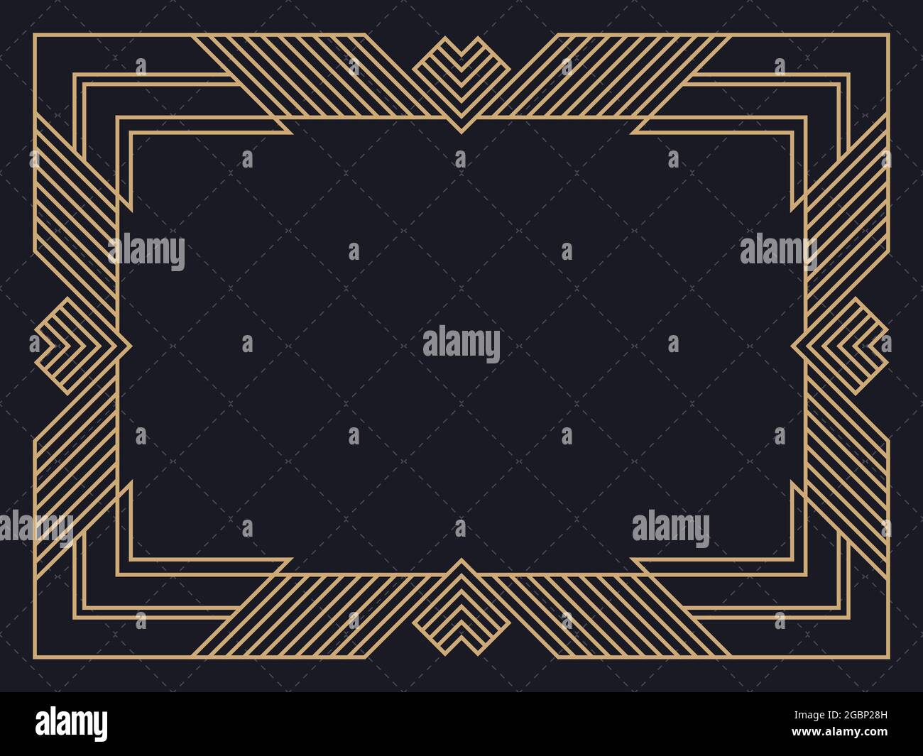 Art deco frame. Vintage linear border. Design a template for ...
