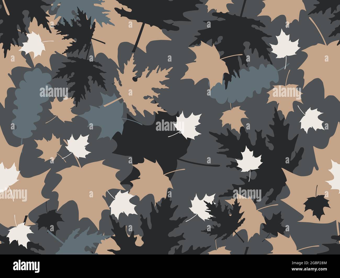 Autumn leaves seamless pattern. Falling leaves, leaf fall. Oak and ...