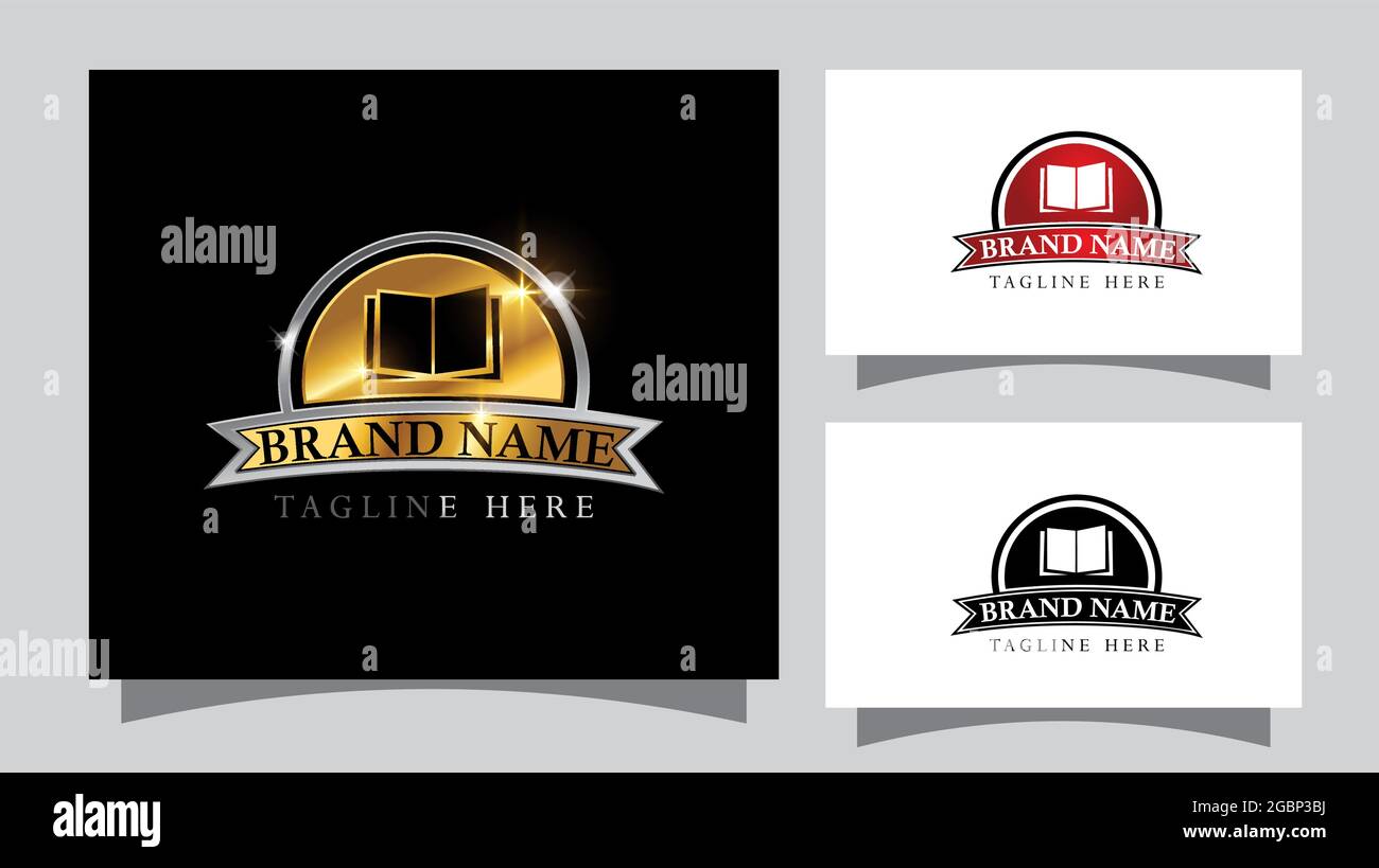 A vector Illustration of Shield and Book Logo Sign Stock Vector Image ...