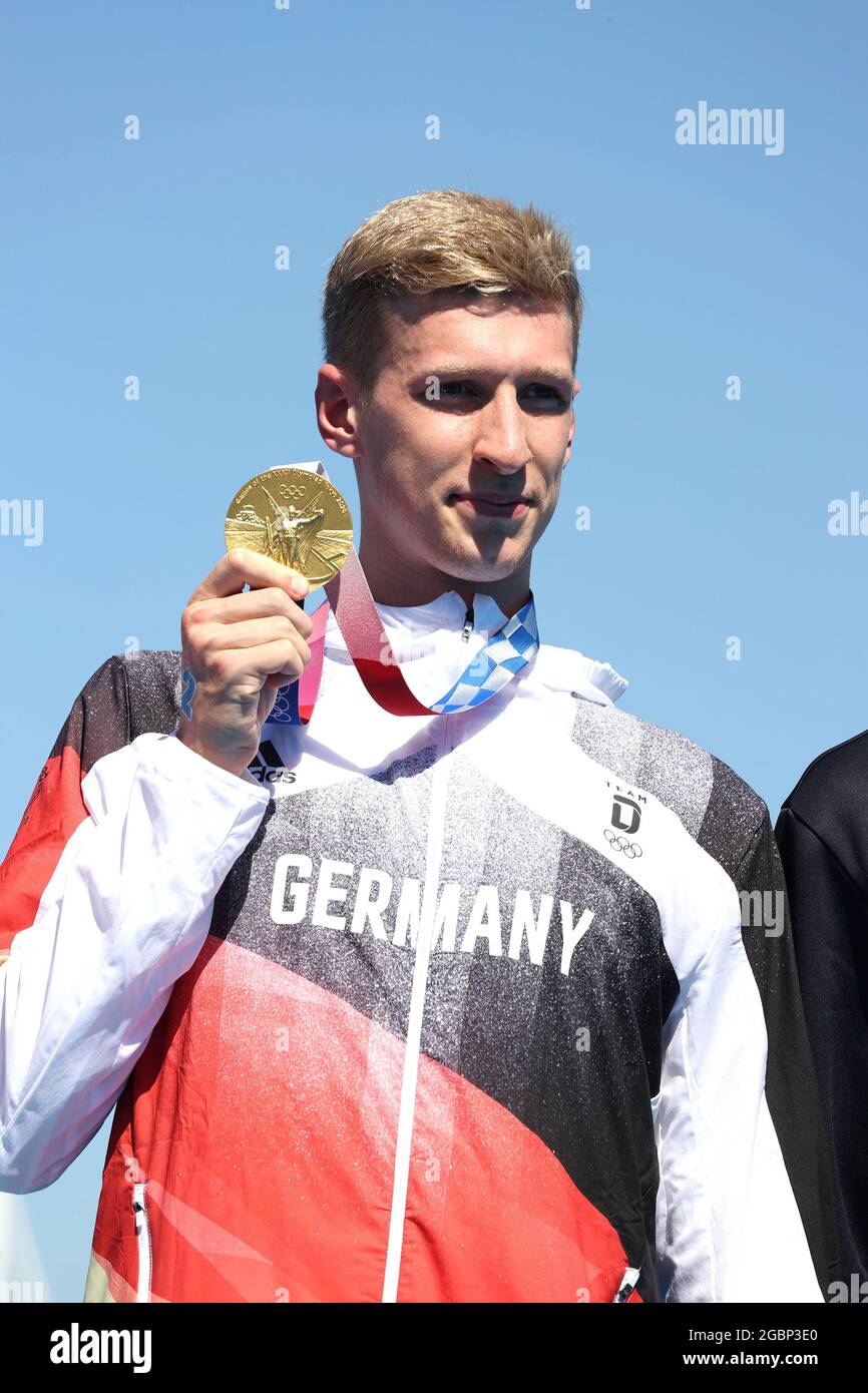 WELLBROCK Florian (GER) celebrates with the gold medal, AUGUST 5th ...