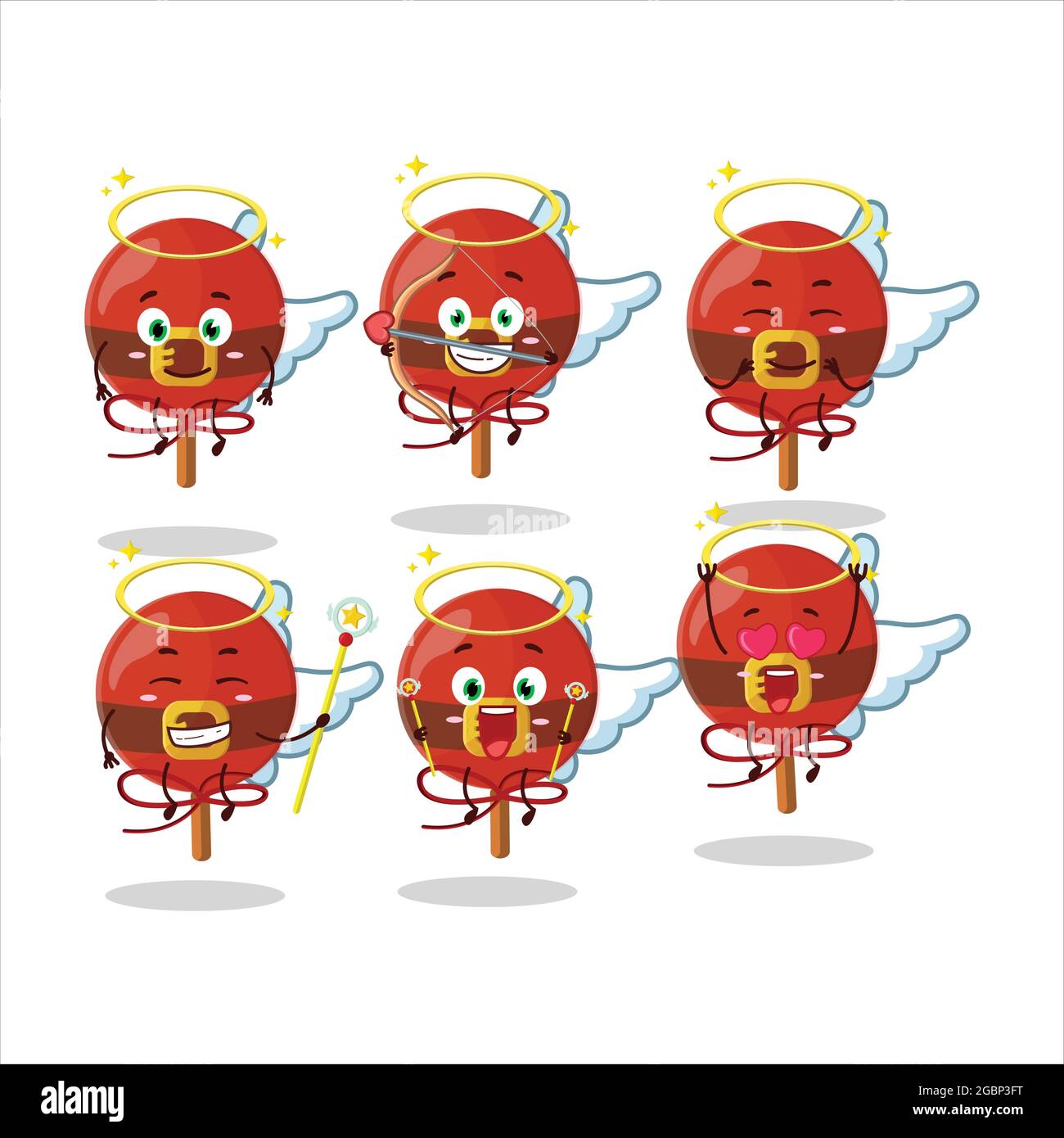 Candy Santa Cartoon Designs As A Cute Angel Character Vector