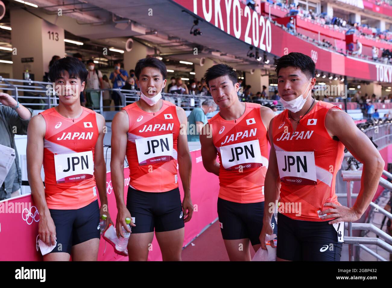Tokyo, Japan. 5th Aug, 2021. Japan team group (JPN) Athletics : Men's ...