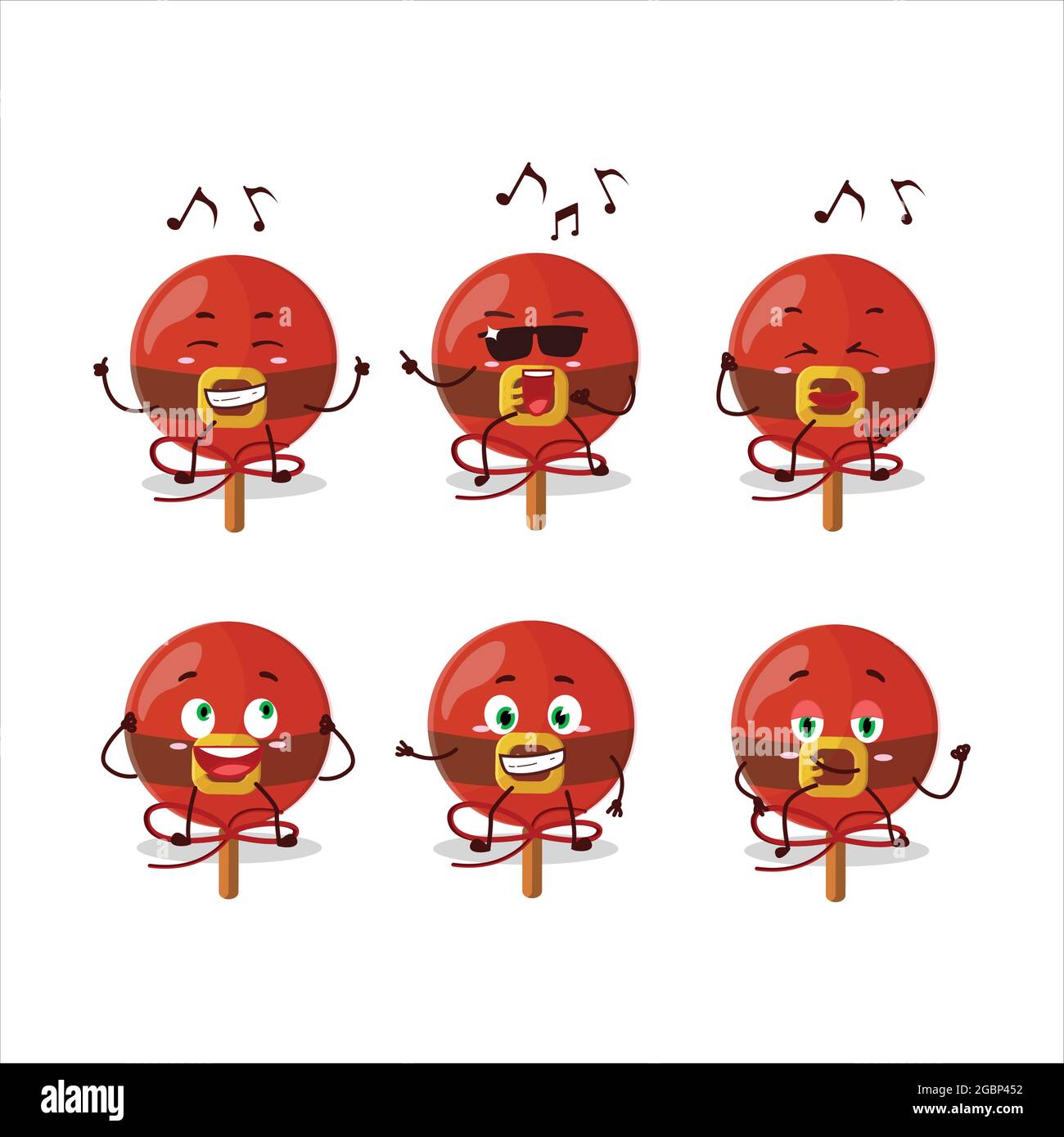 An image of candy santa dancer cartoon character enjoying the music ...