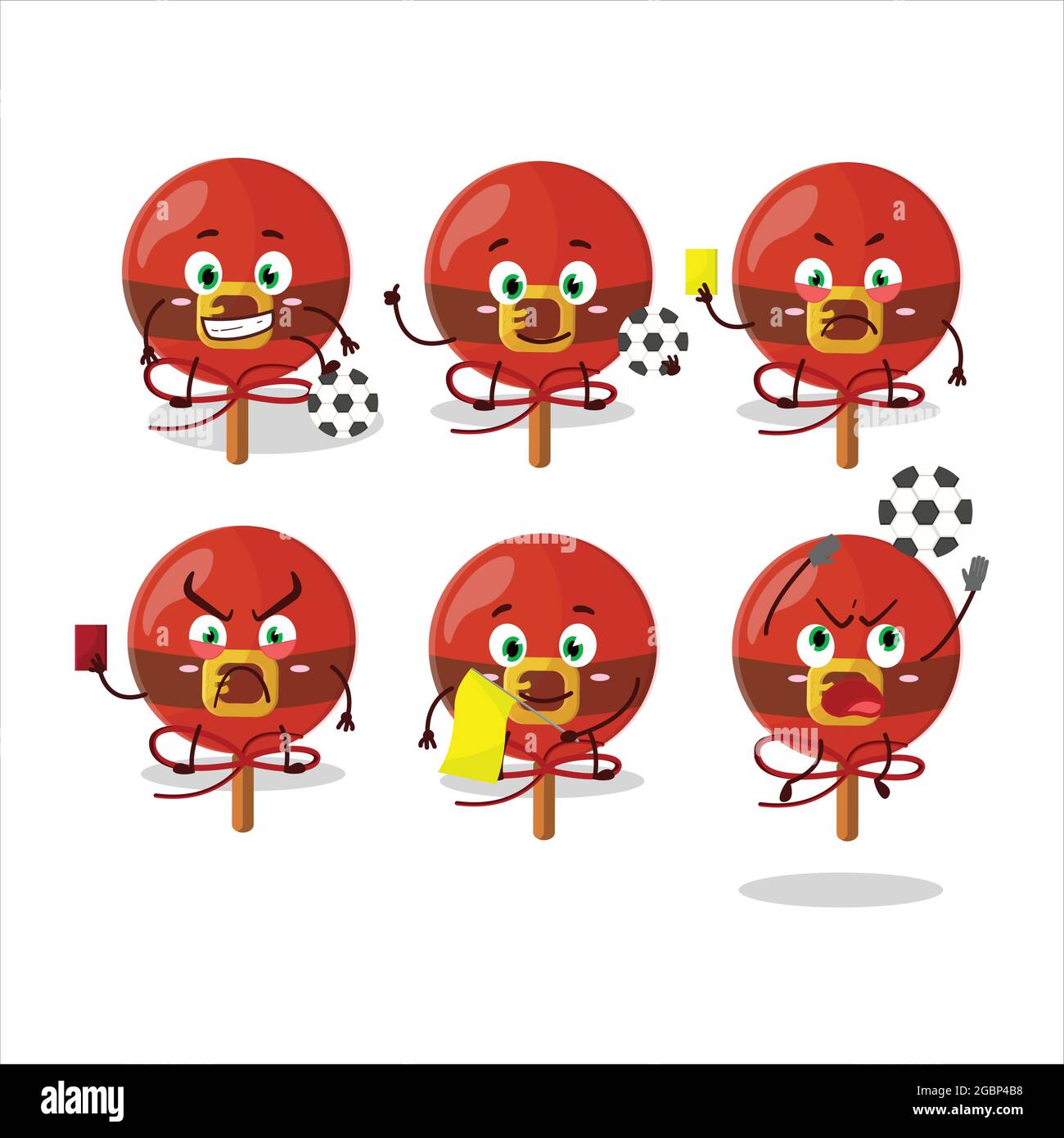 Candy santa cartoon character working as a Football referee. Vector ...