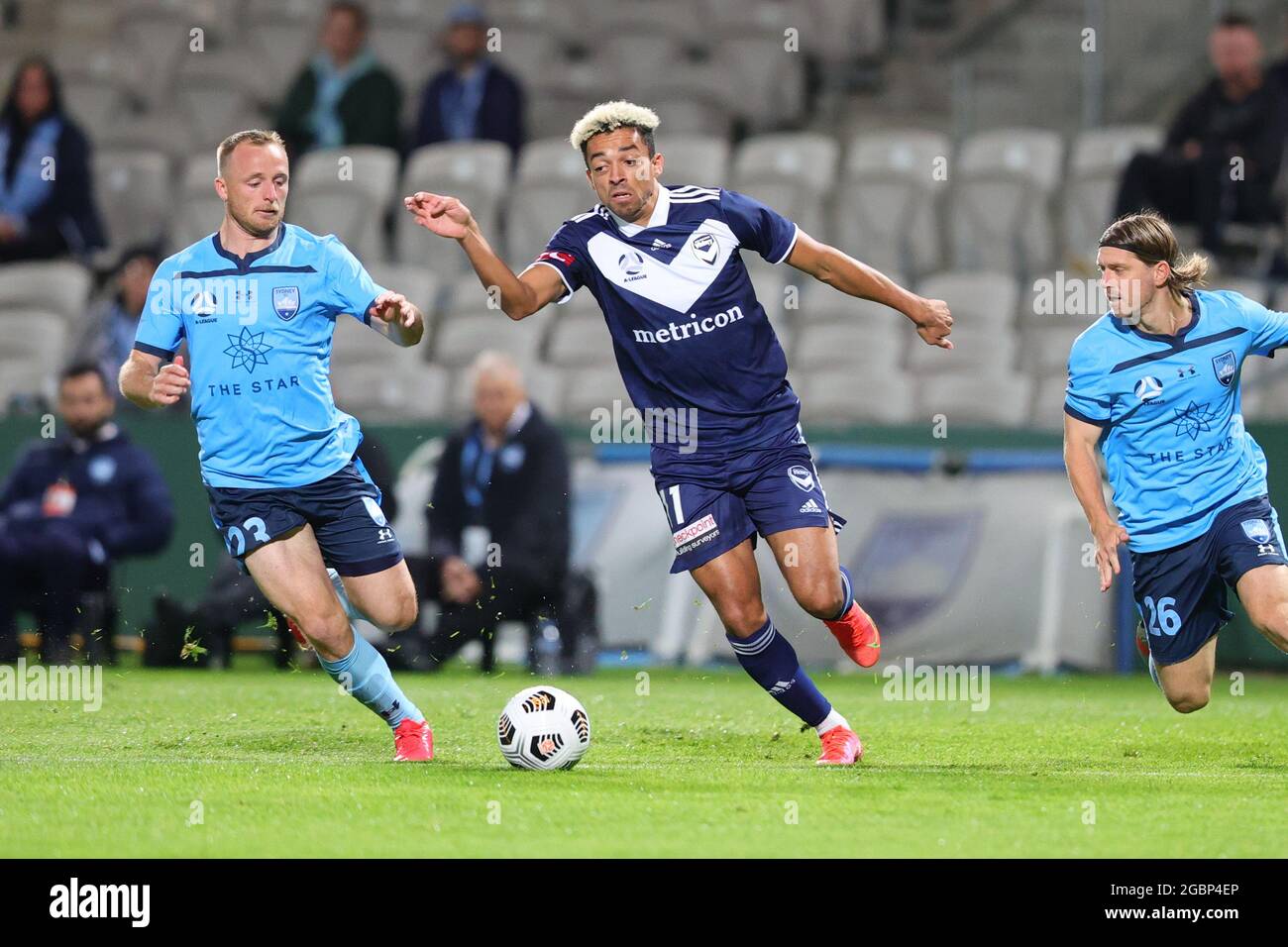 SYDNEY, AUSTRALIA - MAY 19: Ben Folami of Melbourne Victory attacks ...