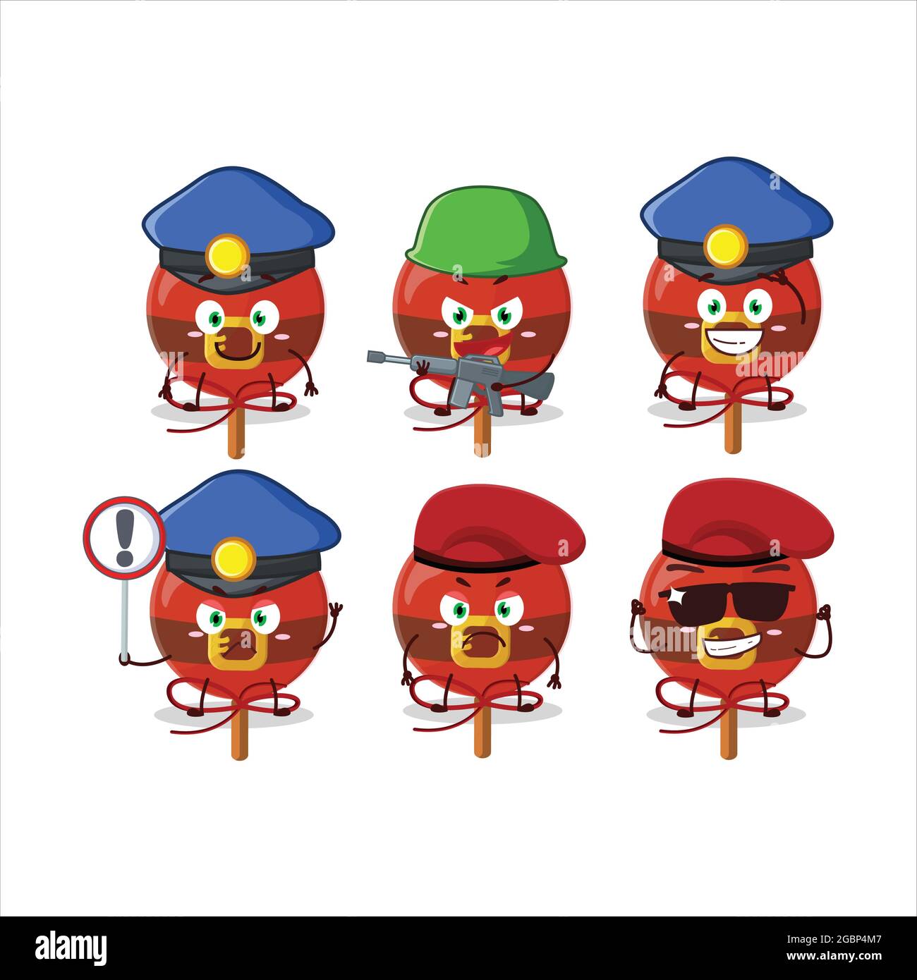 A dedicated Police officer of candy santa mascot design style. Vector ...