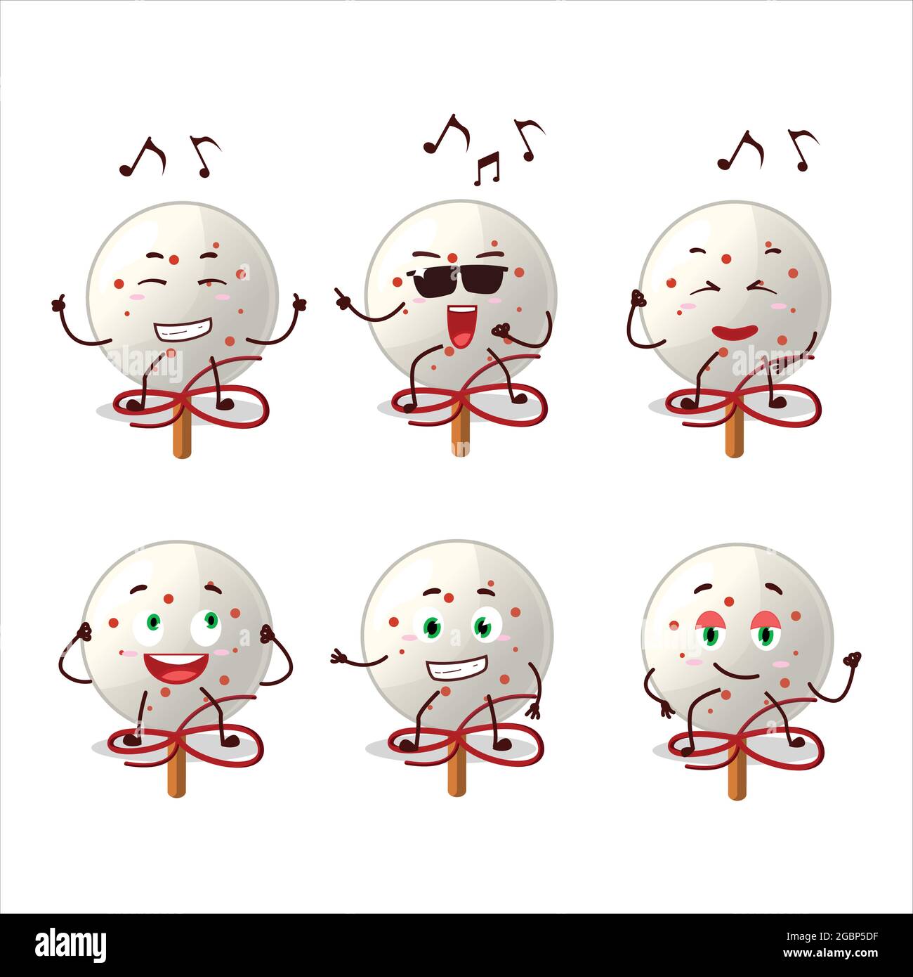 An image of candy santa dancer cartoon character enjoying the music ...