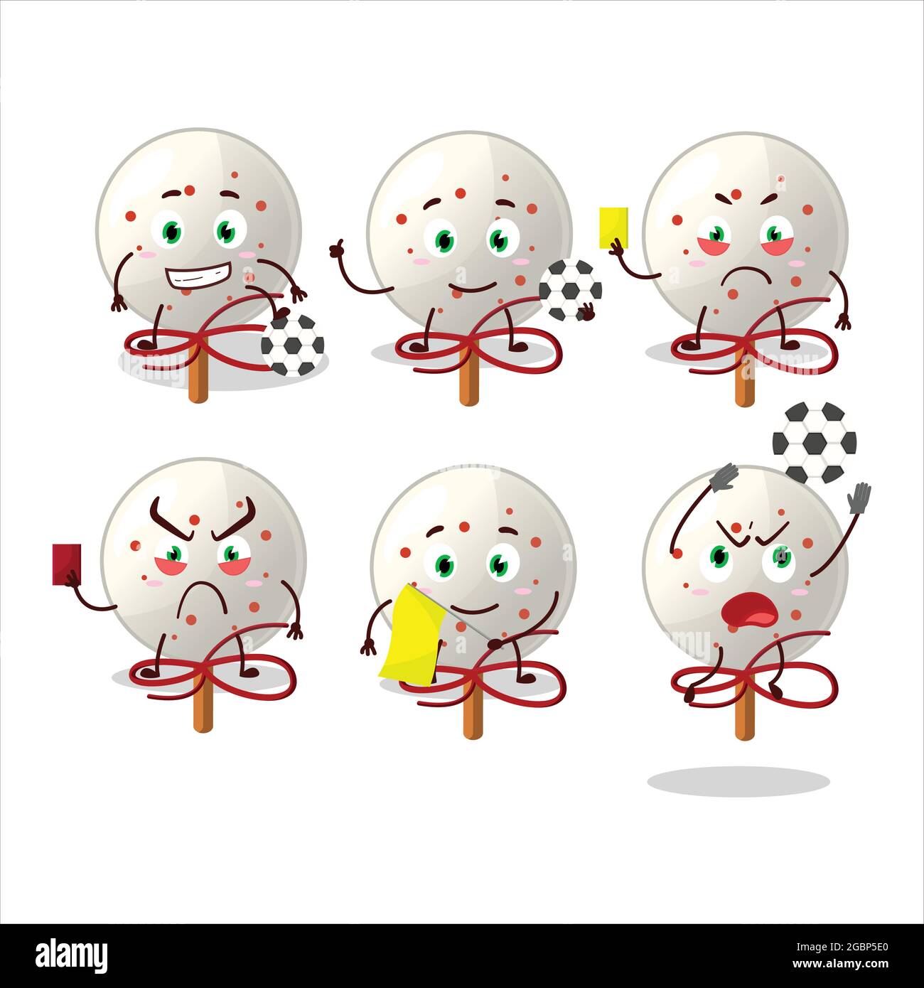 Candy santa cartoon character working as a Football referee. Vector ...