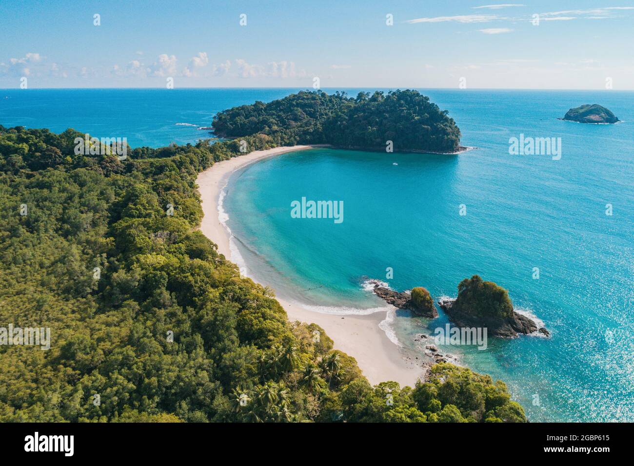 Costa Rica beach travel landscape aerial view of National Park in La ...