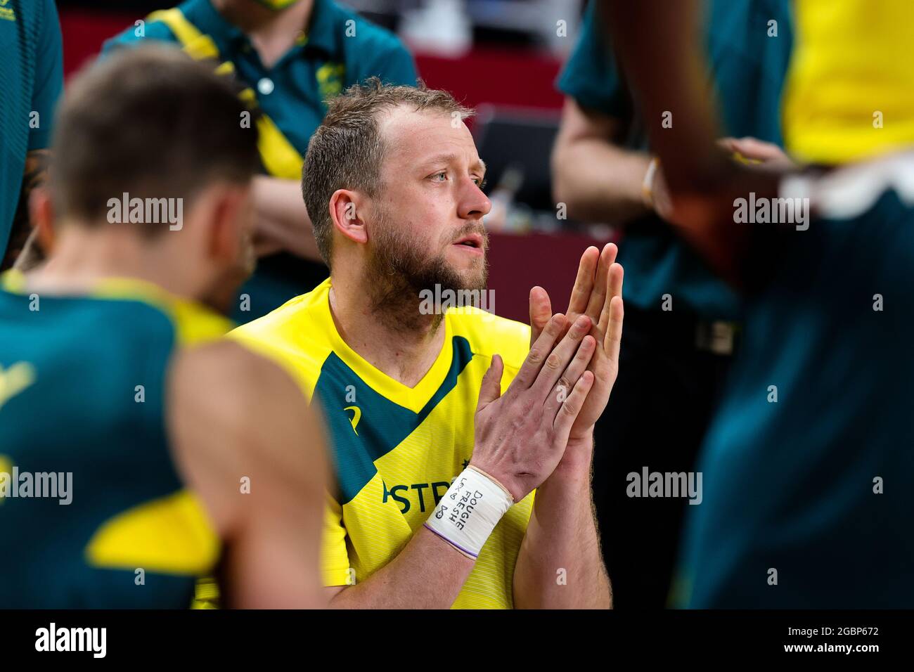 Tokyo, Japan, 5 August, 2021. Joe Ingles of Team Australia looks on ...