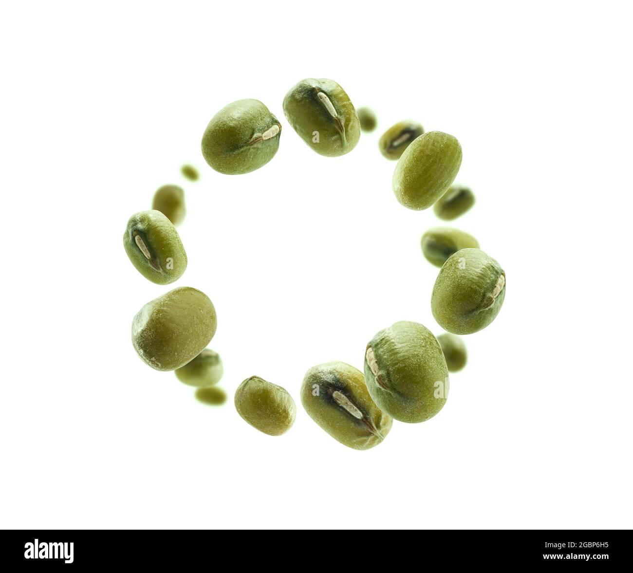Green mash levitates on a white background Stock Photo - Alamy