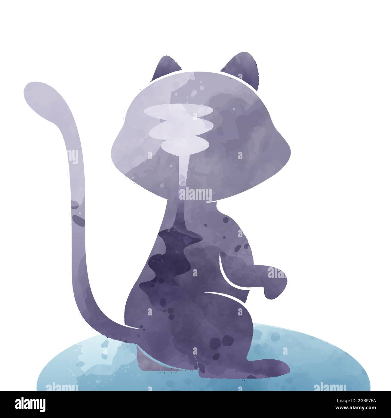 Cat Back View Standing