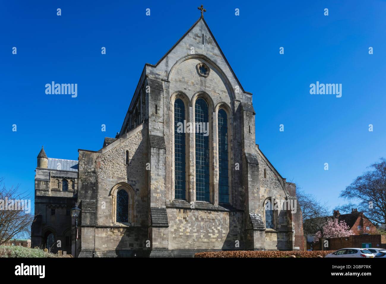 England, Hampshire, Romsey, Romsey Abbey Stock Photo - Alamy
