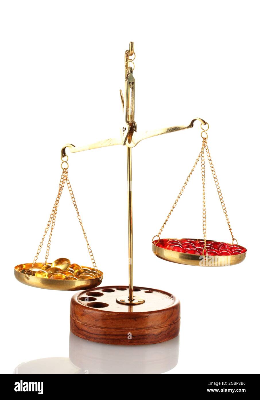 Classic scales with color pills isolated on white Stock Photo - Alamy