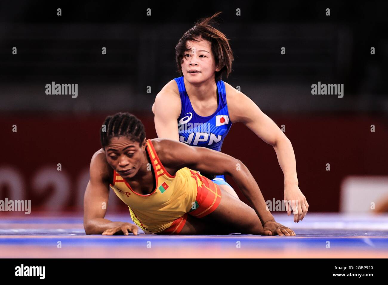 Tokyo, Japan. 5th Aug, 2021. (L to R) Joseph Emilienne (CMR), Mayu ...