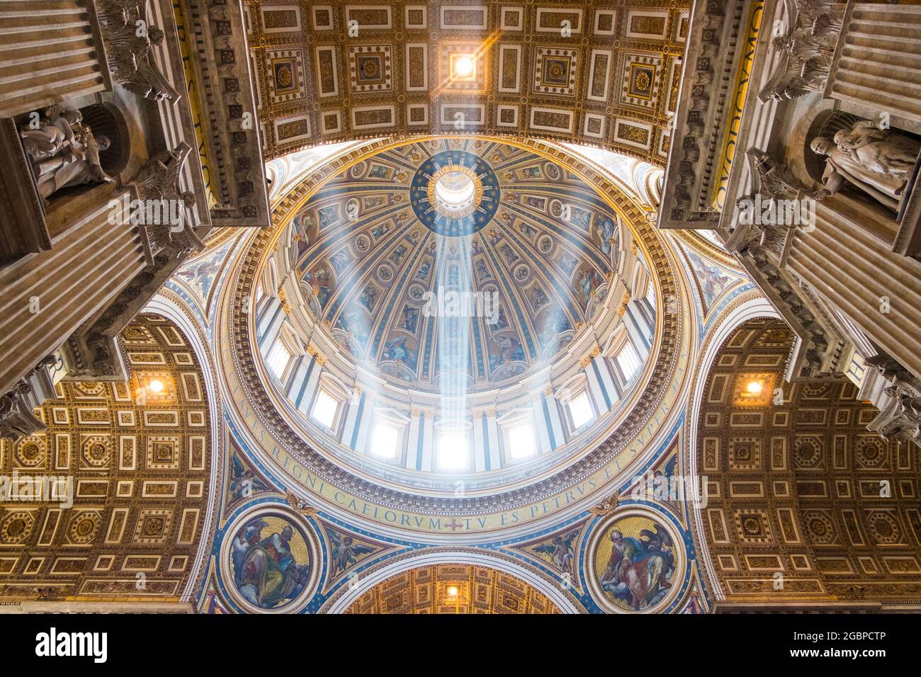 Divine, golden light streams through the central golden dome of Saint ...