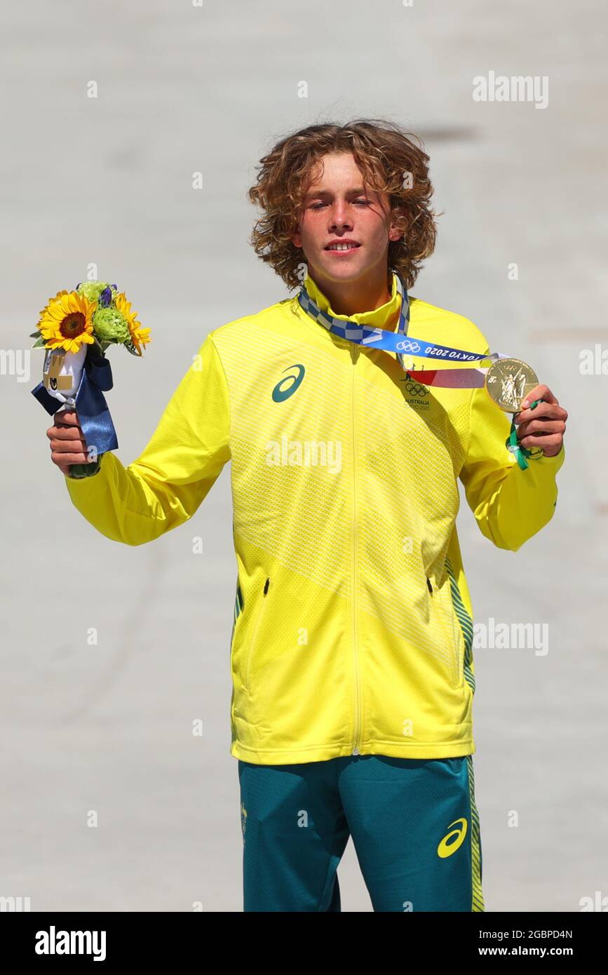 Keegan PALMER (AUS) celebrates winning the gold medal, AUGUST 5th, 2021 ...