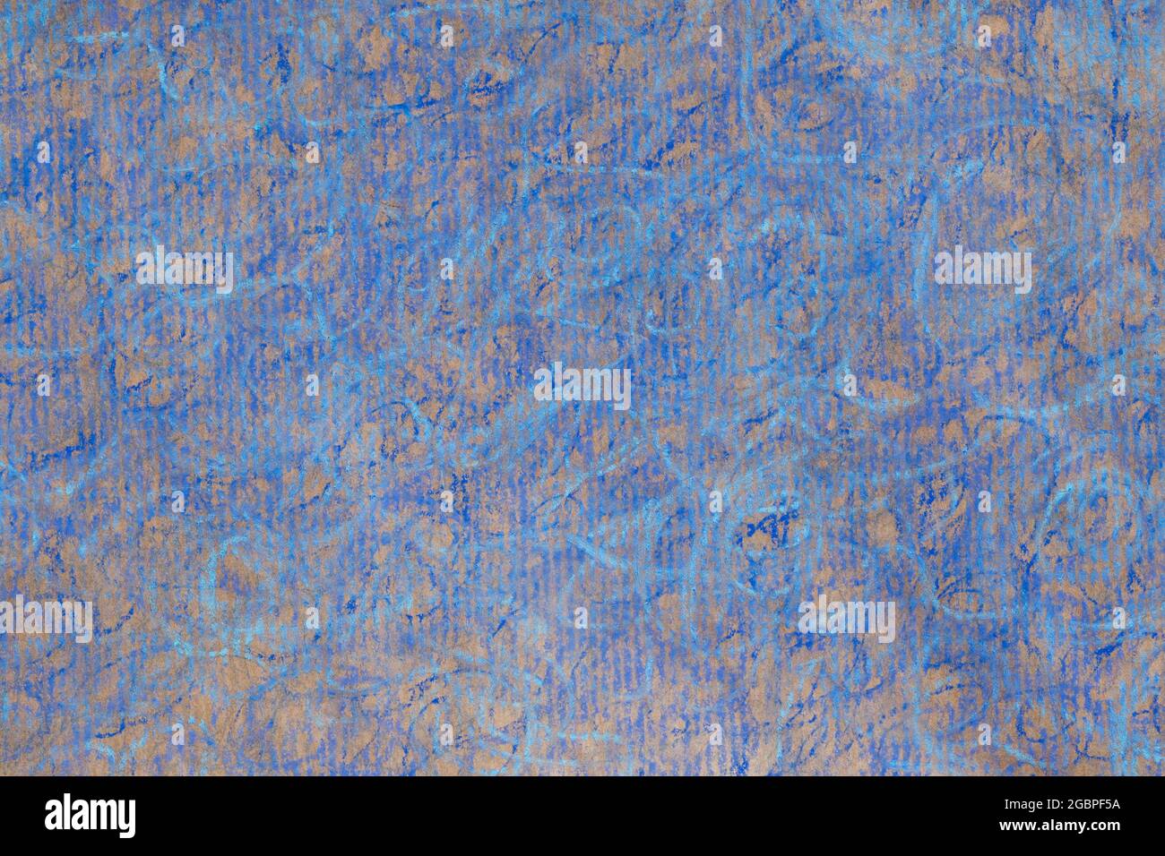 blue color crayon doodles on recycled paper background texture Stock ...