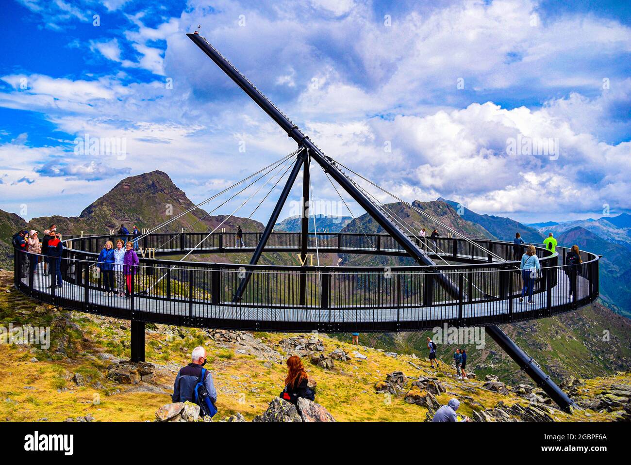 General view of the Tristaina Solar Viewpoint in Andorra. The Tristaina ...