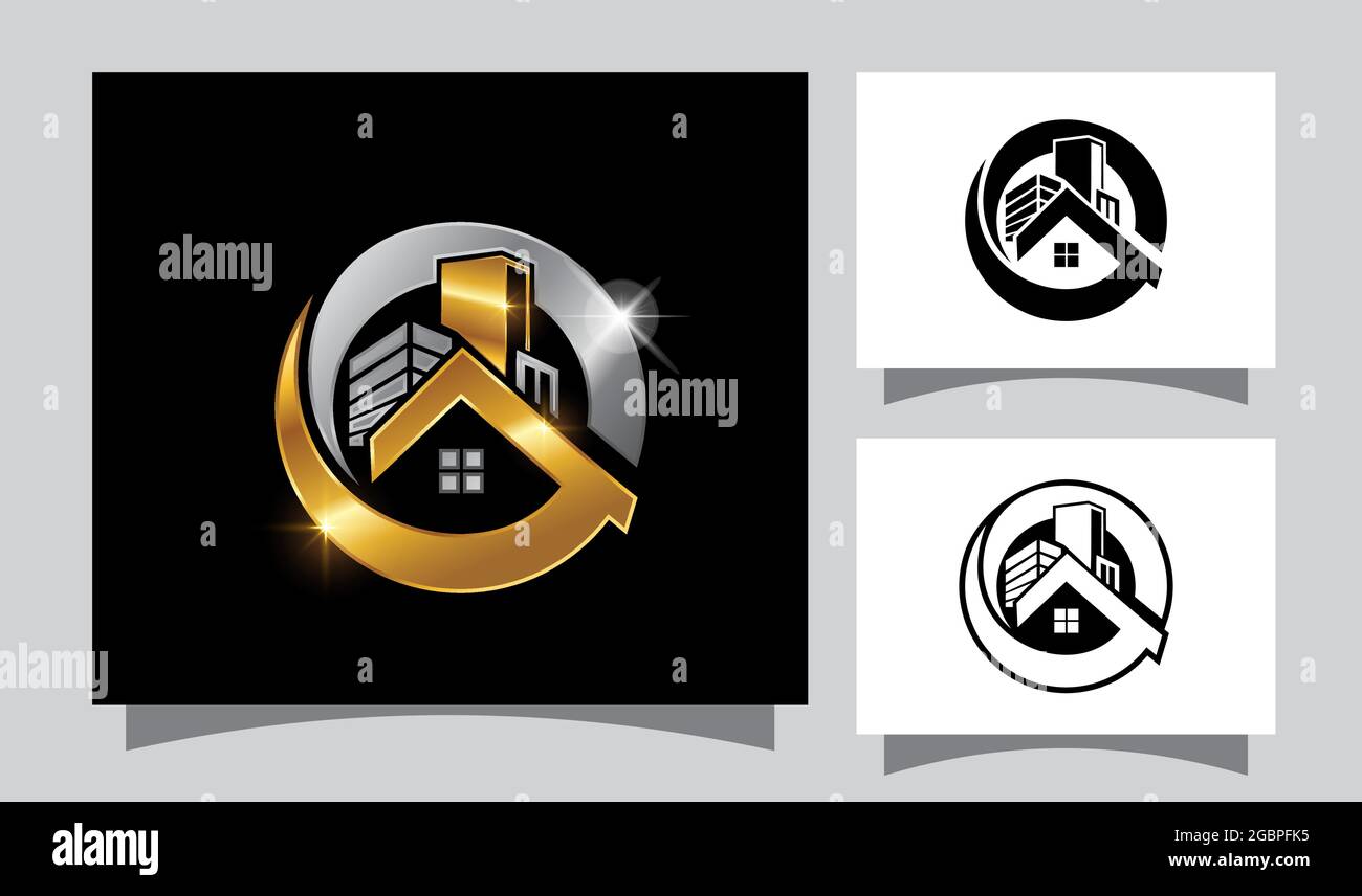 A` vector Illustration of Circle Real Estate Logo Sign Stock Vector ...