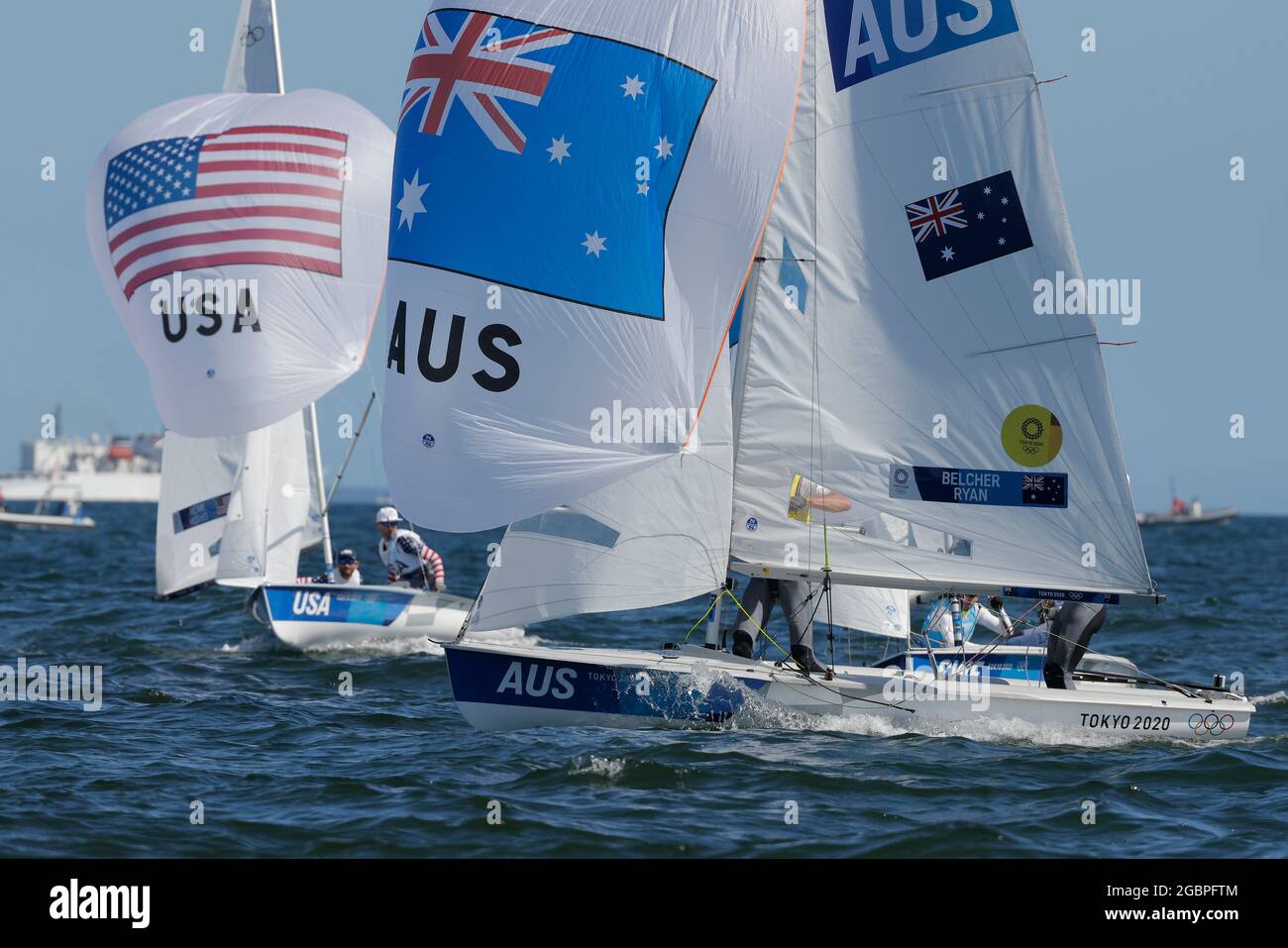 Team Australia and Team USA, AUGUST 4th, 2021 - Sailing : Men's Two ...