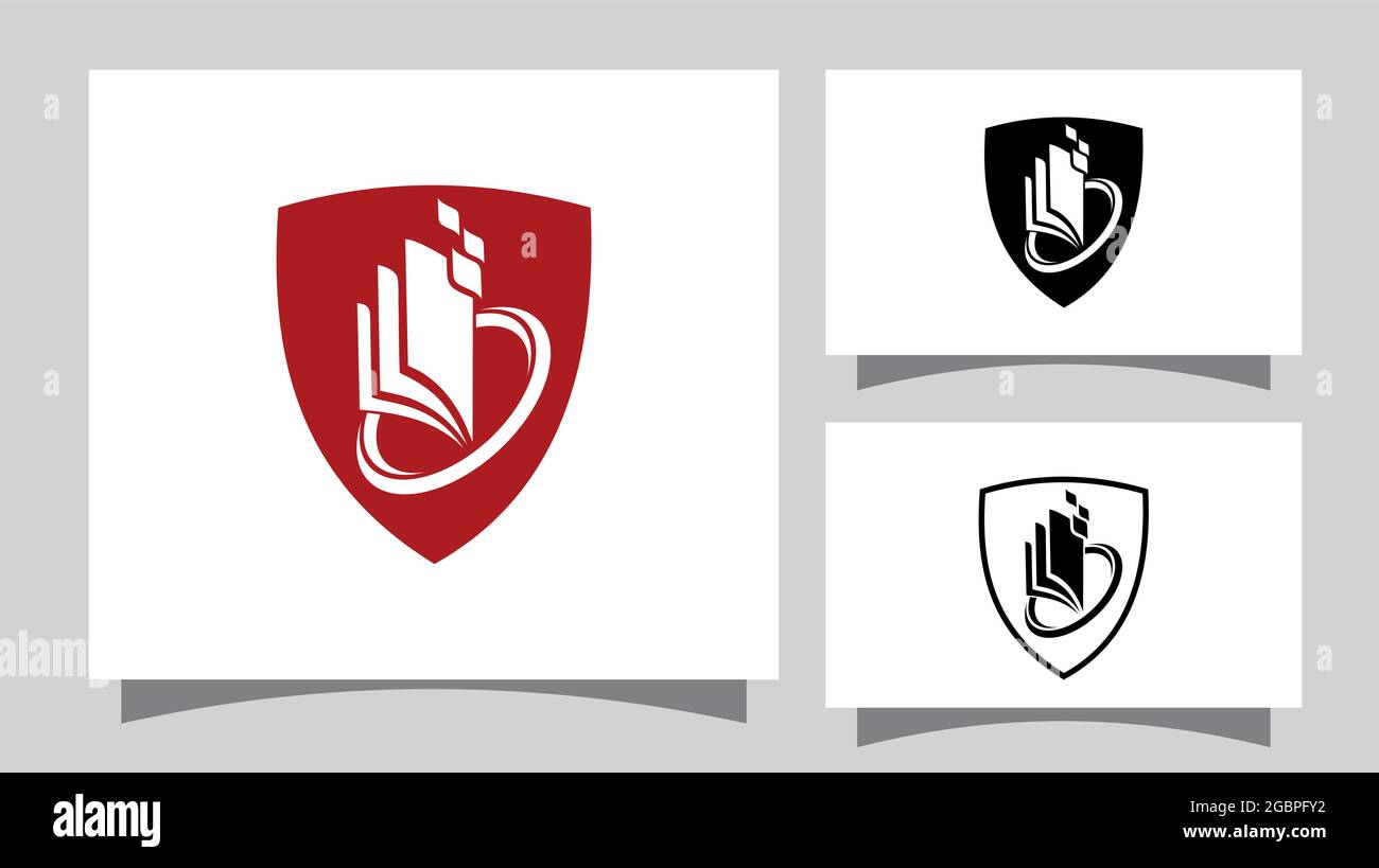 A Vector Illustration of Shield and Book Logo Sign Stock Vector Image ...
