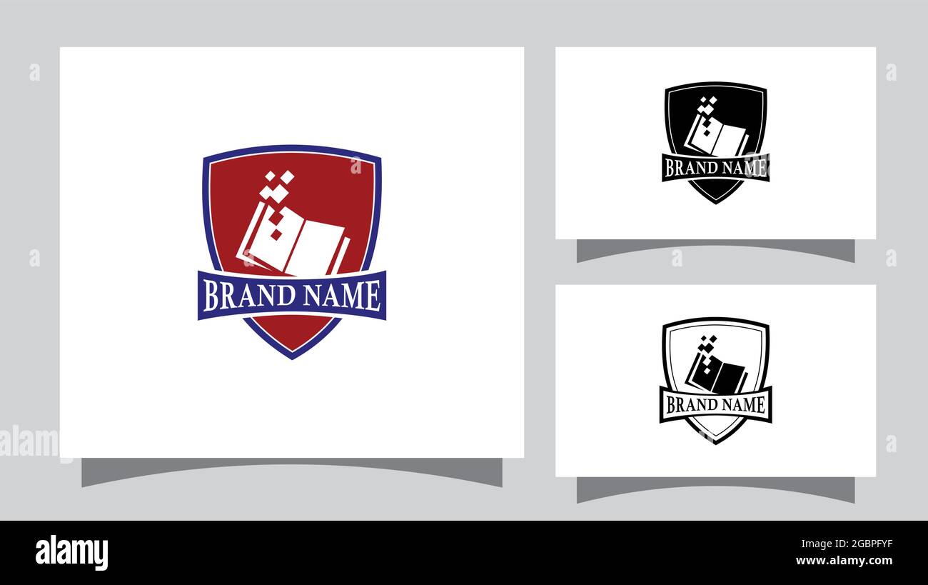 A Vector Illustration of Shield and Book Logo Sign Stock Vector Image ...