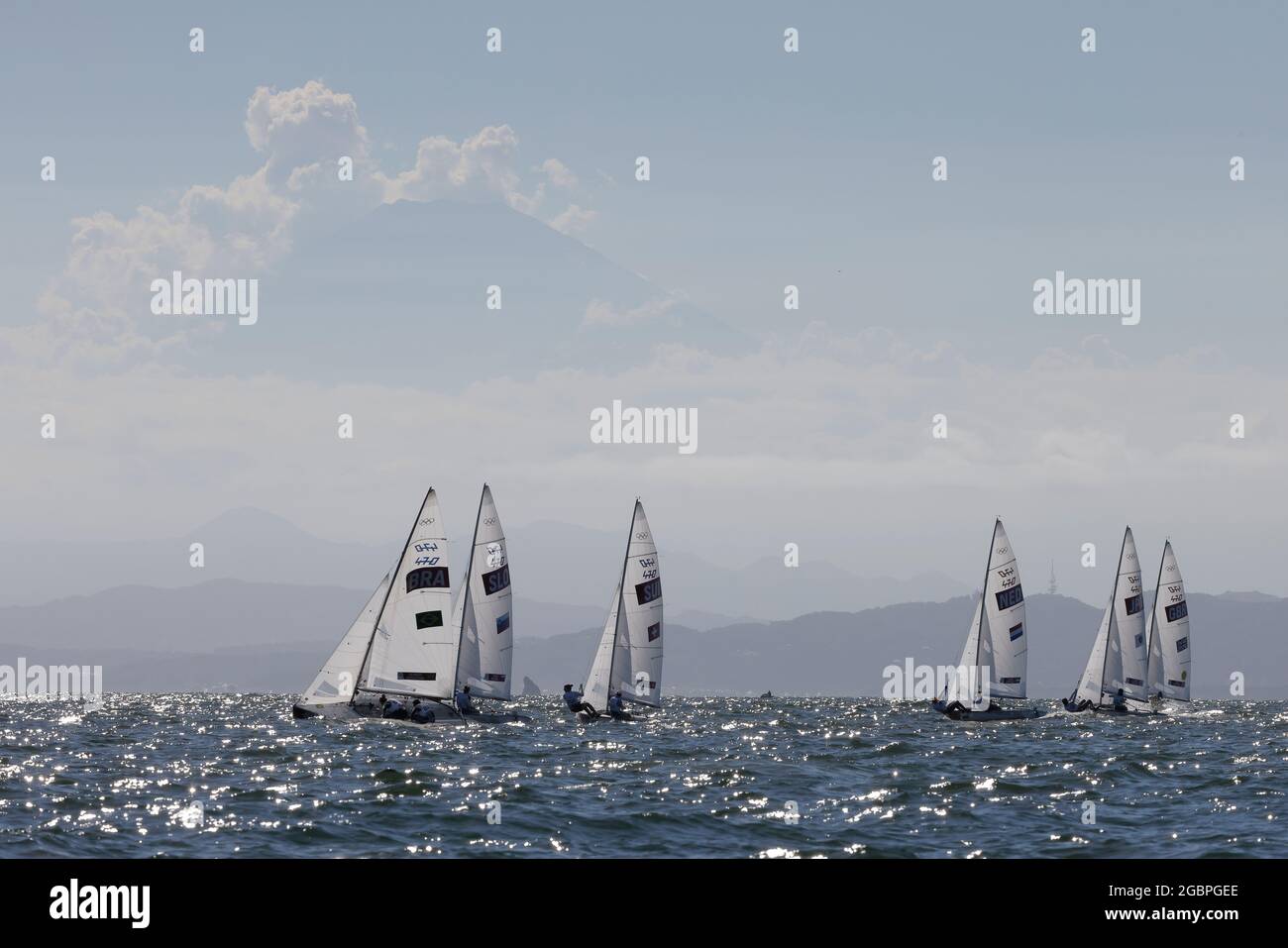 Women's Two Person Dinghy - 470 - Medal Race near Mt. Fuji, AUGUST 4th ...