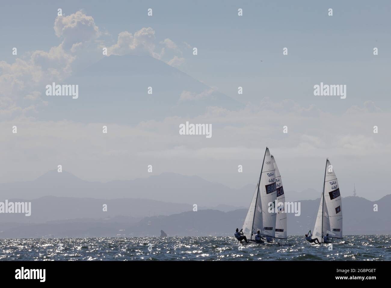 Women's Two Person Dinghy - 470 - Medal Race near Mt. Fuji, AUGUST 4th ...