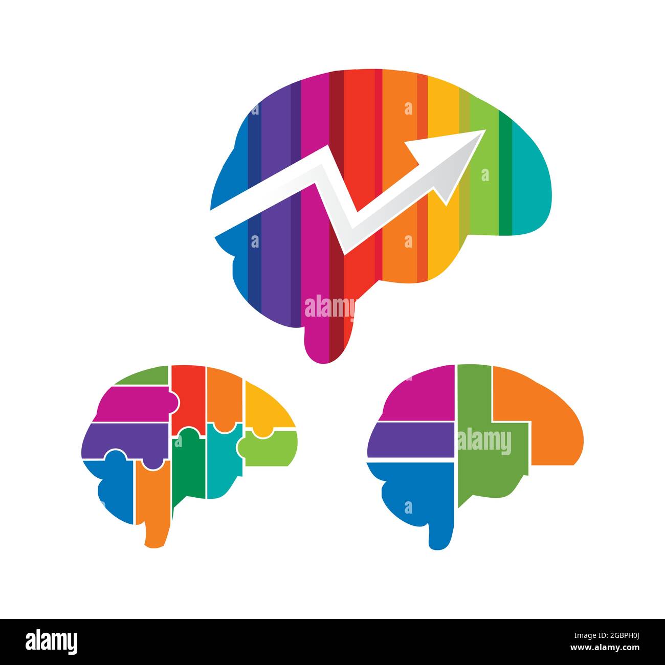 A Vector Illustration of Brain Multicolor Vector Sign Stock Vector ...