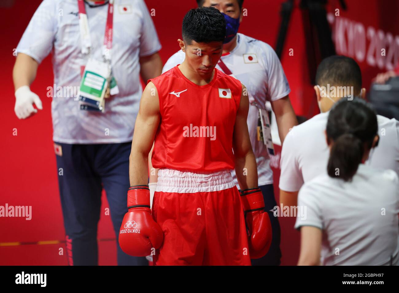 Tokyo, Japan. 5th Aug, 2021. Ryomei Tanaka (JPN) Boxing : Men's Fly (52kg) Semi-Final during the ...