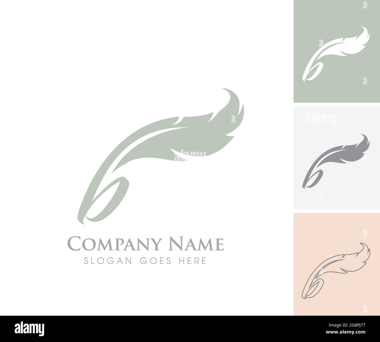 Letter b feather logo Stock Vector Images - Alamy