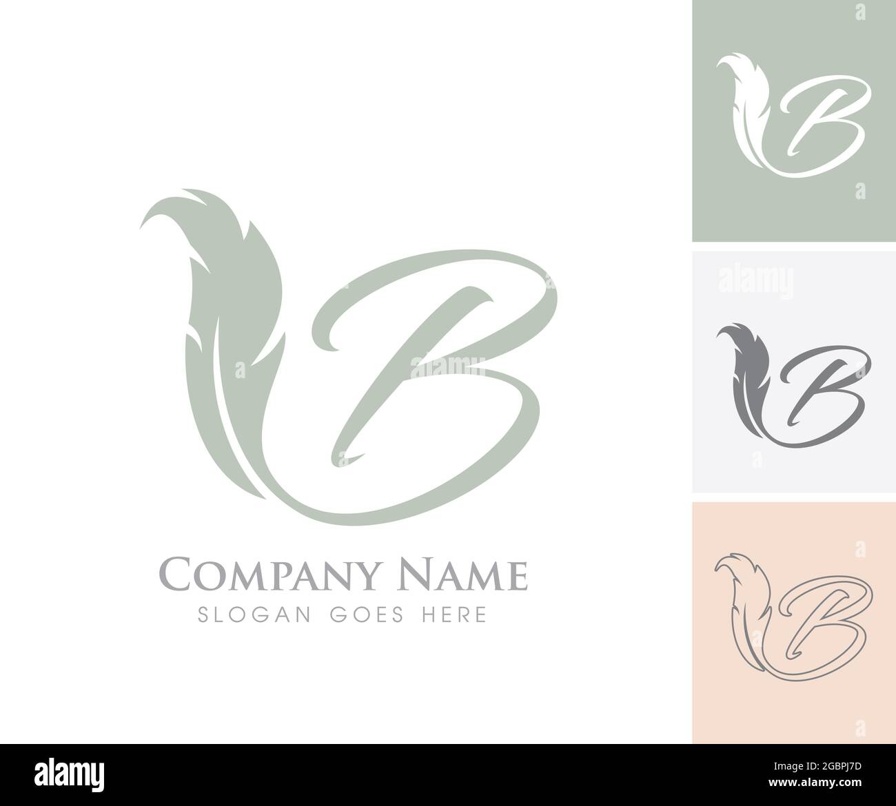Letter b feather logo Stock Vector Images - Alamy